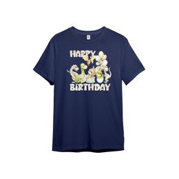 PAULGOS Kinder T-Shirt, Geburtstag Dinosaurier in Navi-Blau | Gr.: 116