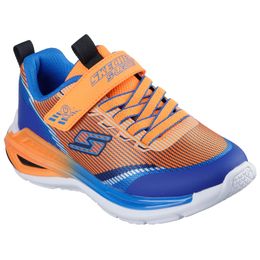 Sneaker Skechers "TRI-NAMICS 2.0", Kinder, Gr. 29, orange (orange, blau), Lederimitat, Textil, kontrastfarbene Details, Schuhe, Klettschuh mit Gummizug, Größenschablone zum Download