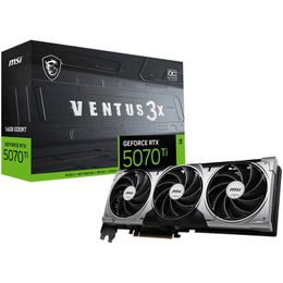 MSI Grafikkarte »GeForce RTX 5070 Ti 16G VENTUS 3X OC« 16 GB GDDR7 schwarz Externe Stromversorgung: 1× 16-Pin PCIe