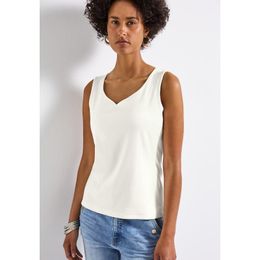 Street One Shirttop &raquo;GANIA&laquo; mit Herzausschnitt und Stretch off white 36 36 Top mit Herzausschnitt von Street One