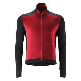 Radtrikot Gonso "BAVELLA", Damen, Gr. S, rot (ziegelrot), 87% Polyester; 13% Elasthan, hoch geschlossener Ausschnitt, Trikots, Herren langarm Fahrradtrikot mit effizienter W&auml;rmeisolierung