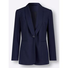 WITT Damen Blazer in langer Form, marine, Gr&ouml;&szlig;e 42