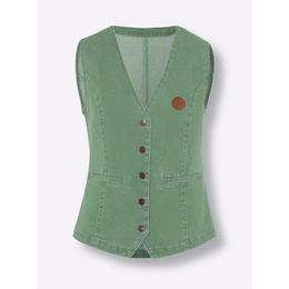 WITT Damen Jeansweste in verk&uuml;rzter Form, eucalyptus, Gr&ouml;&szlig;e 54