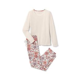 Tchibo - Pyjama mit Webhose - Damen - Gr. XL - creme