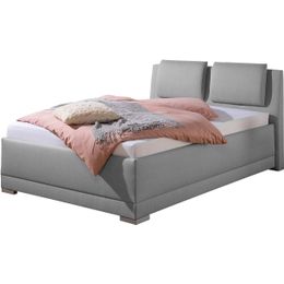 Polsterbett Maintal "Oderzo", grau (hellgrau), B:152cm L:230cm, Struktur (100% Polyester), Betten, inkl. Bettkasten, Kopfteilverstellung, Matratzen in H2 oder H3 wählbar