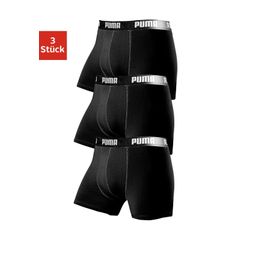 Puma Herren Boxer, Gr. S, schwarz, Jersey, Obermaterial: 95% Baumwolle, 5% Elasthan, bedruckt, unifarben, Unterhosen, mit Marken-Logo im Bund