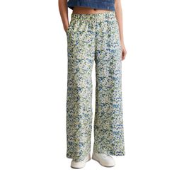 Marc O'Polo Damen Chinohose "aus LENZING ECOVERO -Mix", blau, Gr. XL, MARC O'POLO DENIM, bedruckt, Obermaterial: 73% Viskose, 27% Baumwolle, Hosen