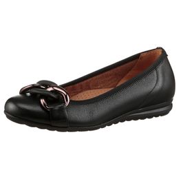 Gabor Damen Ballerina "FLORENZ", Gr. 36, schwarz, Nappaleder, unifarben, Schuhe, Businessschuh, Schlupfschuh in bequemer Schuhweite G (= weit)