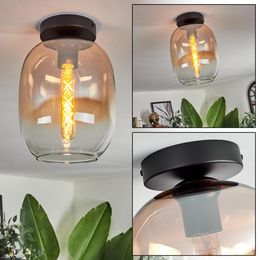 hofstein Apedo Deckenleuchte Glas 20 cm Bernsteinfarben, Klar, 1-flammig