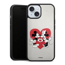 DeinDesign iPhone 15 Handy Gallery Case Handyh&uuml;lle 9H Geh&auml;rtetes Glas R&uuml;ckseite H&uuml;lle Disney Heart Gallery Case