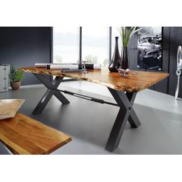 Esstisch Akazie 180x100x76 natur lackiert IRON LABEL #125