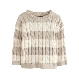 next Pullover Jungen Gr&ouml;&szlig;e 68 dunkelbeige / naturwei&szlig;