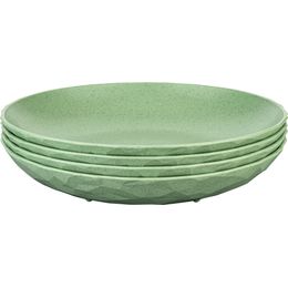 Koziol Tellerset Club Plate 4 teilig tief 220 mm Nature leaf green - Teller