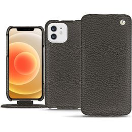 Noreve Lederschutzhülle vertikal (Apple iPhone 12 mini), Smartphone Hülle, Grau
