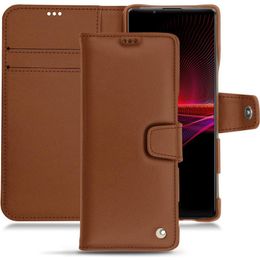 Noreve Lederschutzhülle Wallet (Sony Xperia 1 III), Smartphone Hülle, Braun