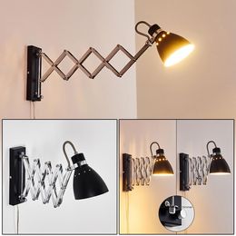 hofstein Stranderott Wandleuchte Chrom, Schwarz, 1-flammig