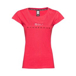 Dangerous Dngrs T-Shirt 'Loud' Damen Gr&ouml;&szlig;e S pink / schwarz / wei&szlig;