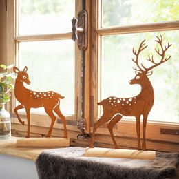 Metalldeko "Hirsch", 2er Set