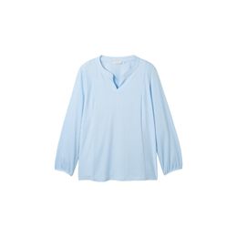 Tom Tailor Women + Bluse Damen Gr&ouml;&szlig;e L hellblau / offwhite