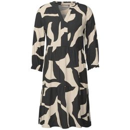 Street One Kleid Damen Größe 42 creme / schwarz Winterkleid
