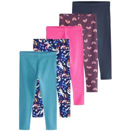 next Leggings M&auml;dchen Gr&ouml;&szlig;e 110 marine / navy / cyanblau / brombeer / hellpink