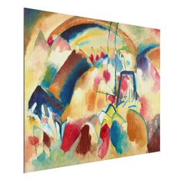 Bilderwelten Alu Dibond Outdoor Bild originell einzigartig Abstrakt wetterfest - Wassily Kandinsky - Landschaft mit Kirche - Deko Wohnzimmer Schlafzimmer
