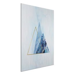 Bilderwelten Alu-Dibond Outdoor Bild Geometrie in Blau und Gold II