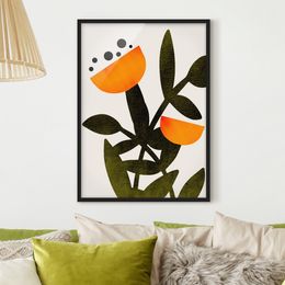 Bilderwelten Bild mit Rahmen Bl&uuml;ten in Orange