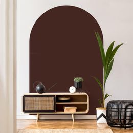 Bilderwelten Rundbogen Tapete Rotbraun - Schlafzimmer Wohnzimmer - hinterm Bett - halbrund rund - selbstklebend Fototapete