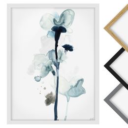 Aquarell Bild mit Rahmen Mitternachtsbl&uuml;ten I