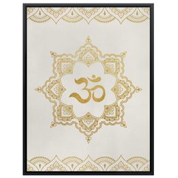 Bilderwelten Leinwandbild Mandala OM Illustration Ornament wei&szlig; gold