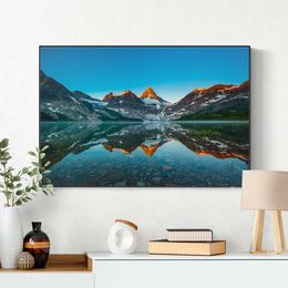 Bilderwelten Akustik-Wechselbild Berglandschaft am Lake Magog in Kanada