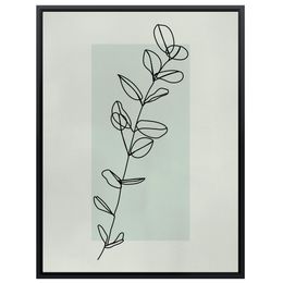 Bilderwelten Leinwandbild - Hochformat Zweig Geometrie Viereck Line Art
