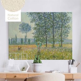 Bilderwelten Leinwandbild - Querformat Claude Monet - Felder im Fr&uuml;hling