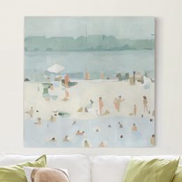 Bilderwelten Leinwandbild - Quadrat Sandbank im Meer I