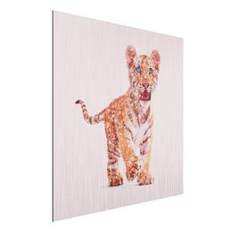 Bilderwelten Alu-Dibond Outdoor Bild Tiger mit Glitzer