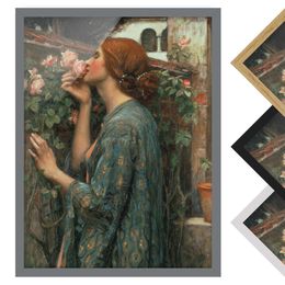Bilderwelten Bild mit Rahmen - Hochformat John William Waterhouse - Die Seele der Rose