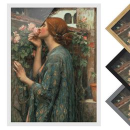 Bilderwelten Bild mit Rahmen - Hochformat John William Waterhouse - Die Seele der Rose