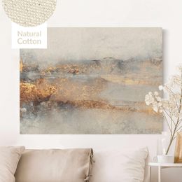 Bilderwelten Leinwandbild Gold-Grauer Nebel