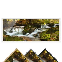 Wald Bild mit Rahmen Wasserfall herbstlicher Wald
