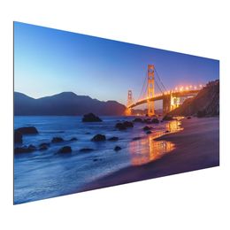 Alu-Dibond Bild Golden Gate Bridge am Abend