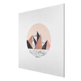 Bilderwelten Alu-Dibond Outdoor Bild Geometrische Landschaft im Kreis