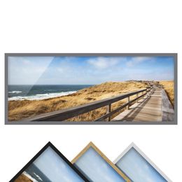 Bilderwelten Bild mit Rahmen - Panorama Nordseespaziergang