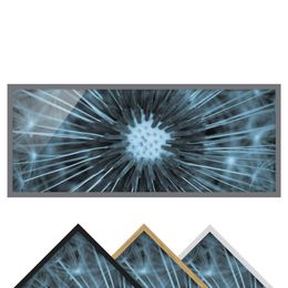 Bilderwelten Bild mit Rahmen - Panorama Blau get&ouml;nte Pusteblume