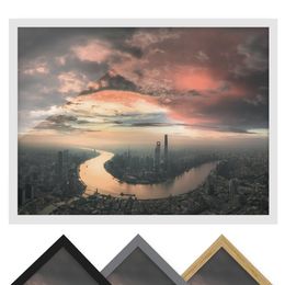 Architektur & Skyline Bild mit Rahmen Shanghai am Morgen