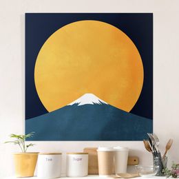 Bilderwelten Leinwandbild Sonne, Mond und Berge