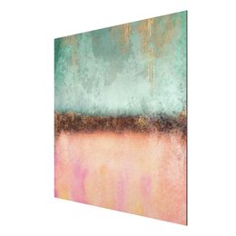 Bilderwelten Alu-Dibond Outdoor Bild Pastell Sommer mit Gold