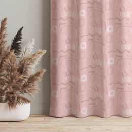 Vorhang Wildes Retro Muster - Blasses Pink