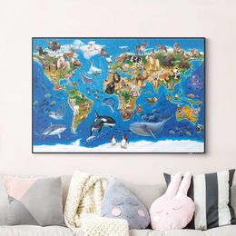 Wechselbild Animal Club International - Weltkarte mit Tieren