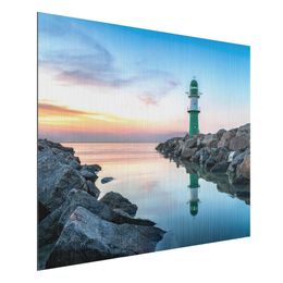 Bilderwelten Alu-Dibond Outdoor Bild Sunset at the Lighthouse